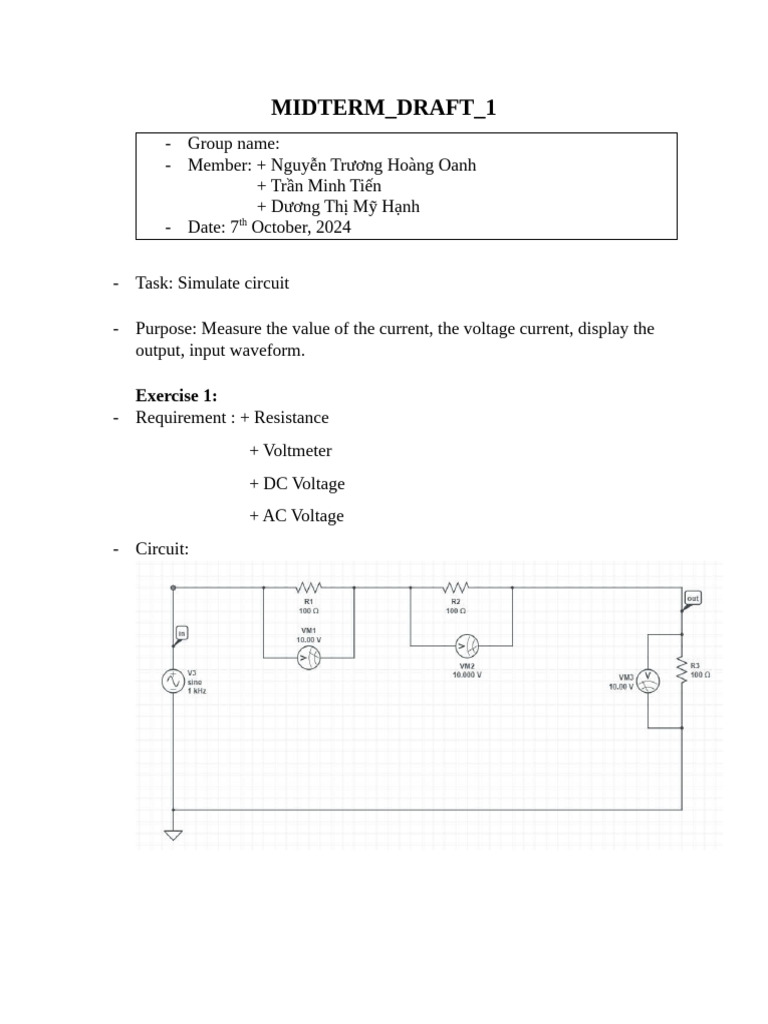 Circuit Simulation Midterm Report | PDF | Teaching Methods & Materials