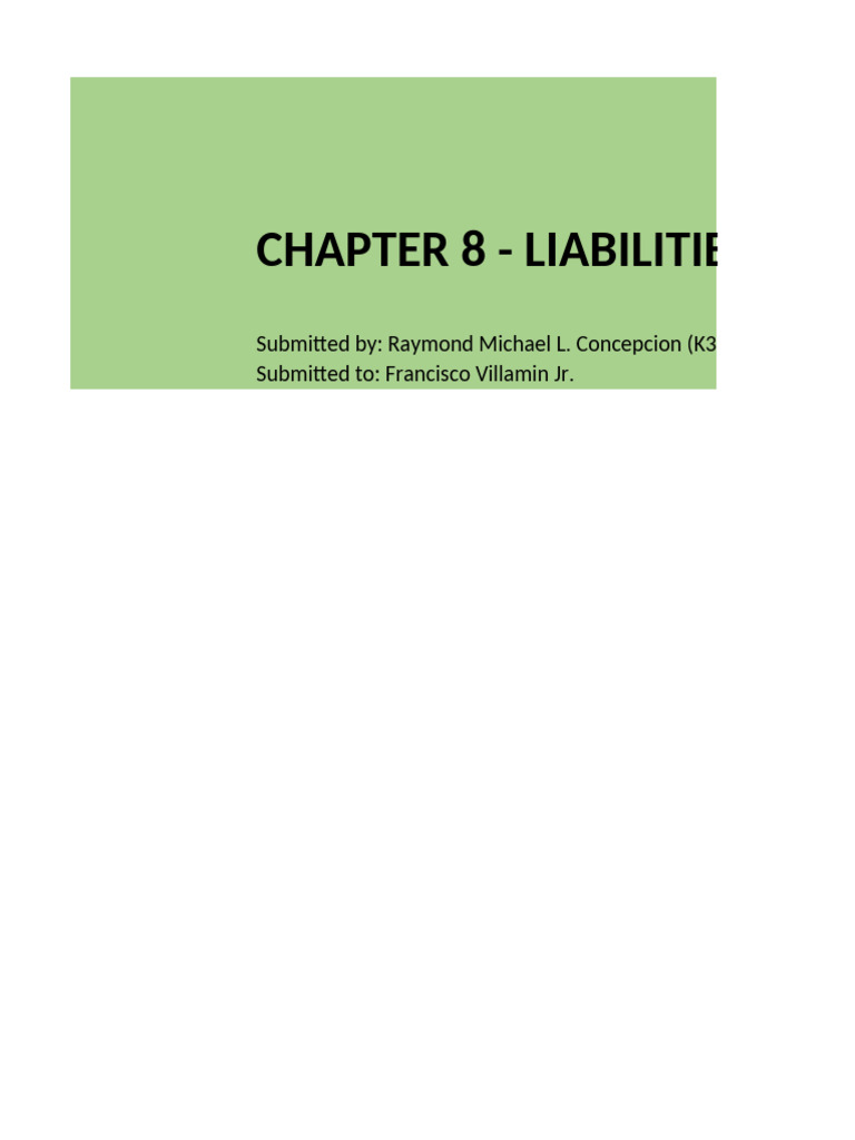 Module 8 Liabilities Pdf Financial Services Financial Economics