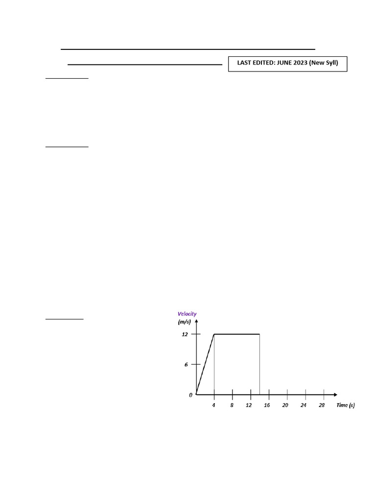 Kinematics and Free Fall Practice Questions | PDF | Acceleration | Speed