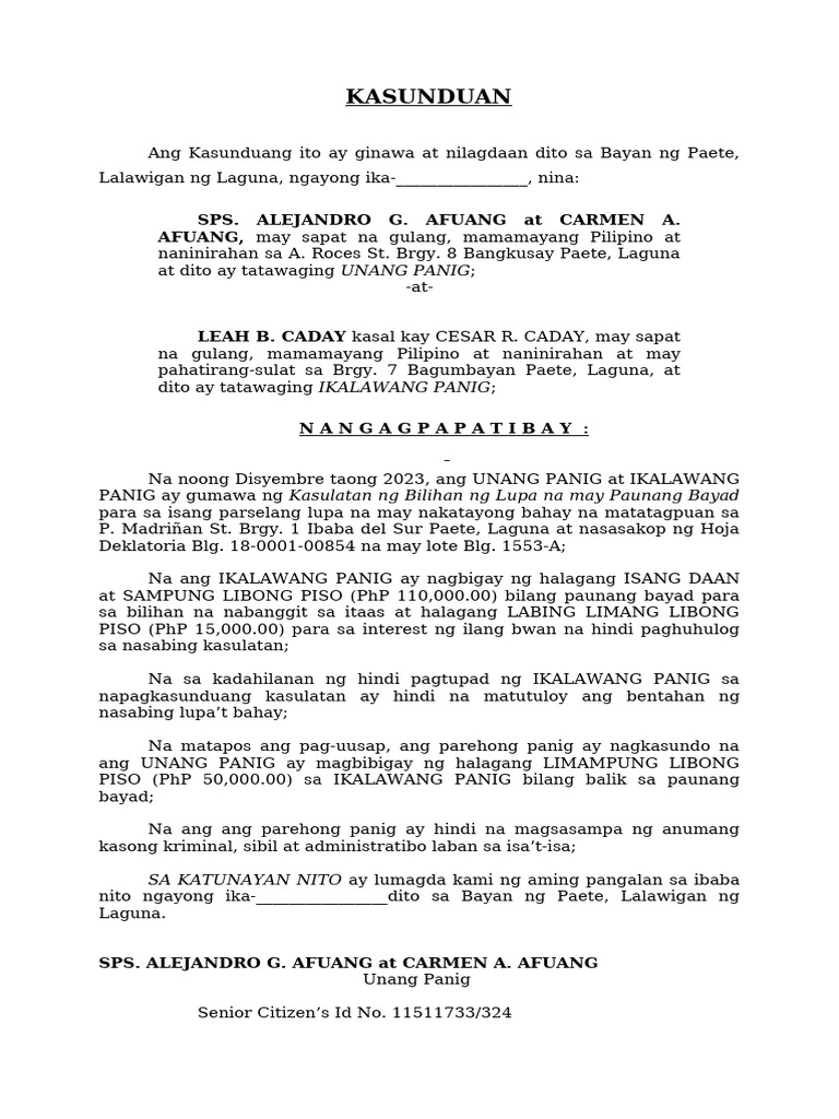 KASUNDUAN (Afuang) | PDF