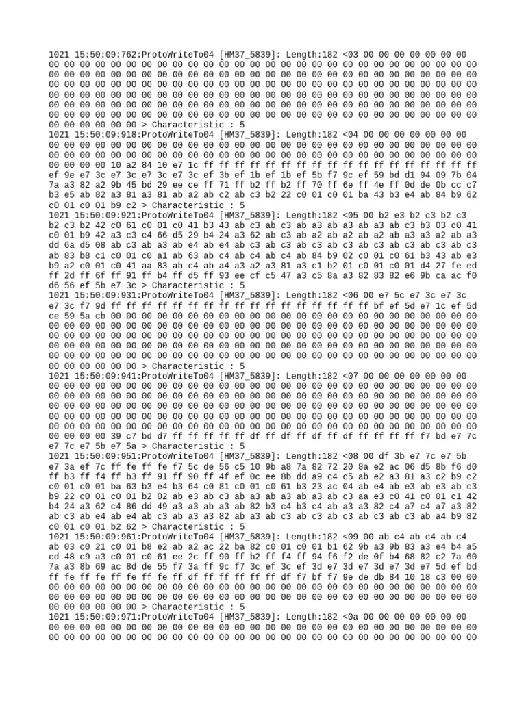 ProtoWriteTo04 Data Log Analysis | PDF