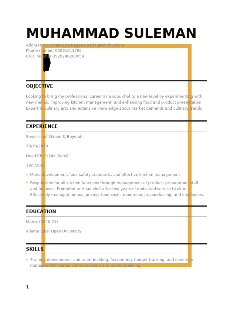 Muhammad Suleman: Objective | PDF