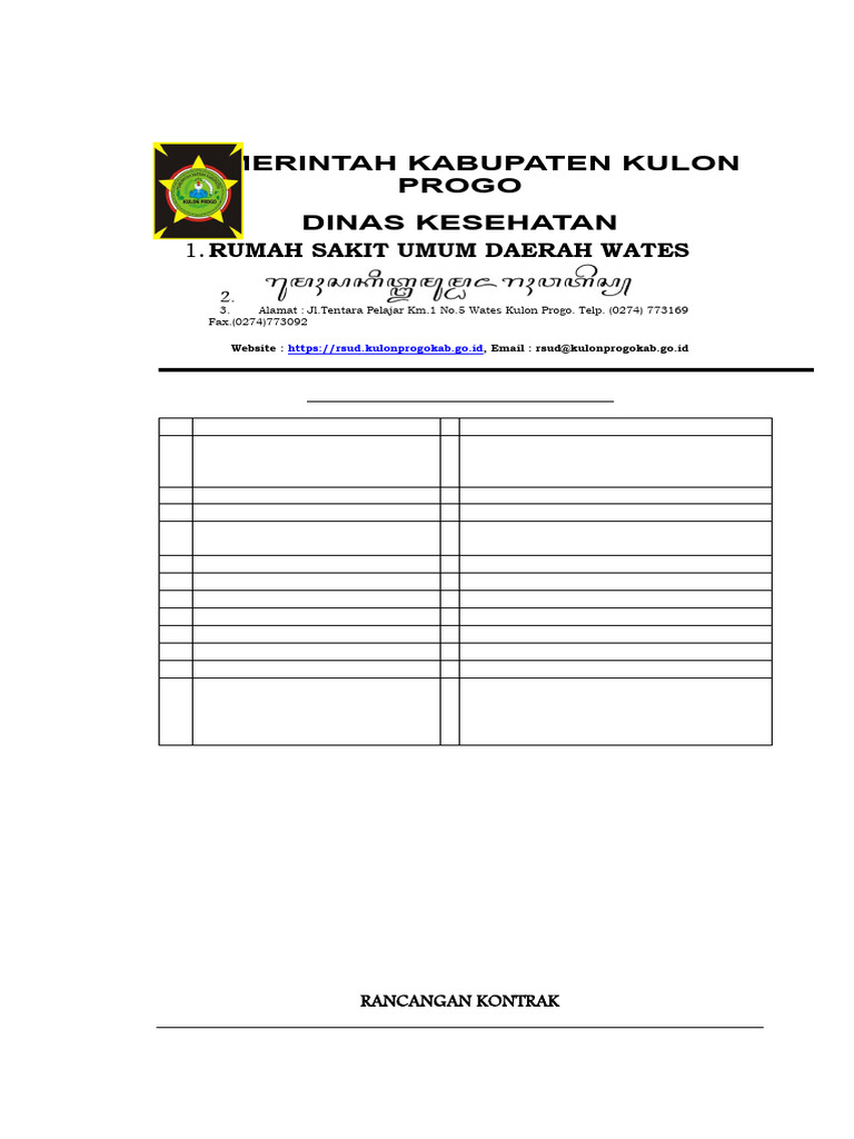 Rancangan Kontrak Gedung Gizi RSUD Wates | PDF Rancangan Kontrak Gedung Gizi RSUD Wates | PDF