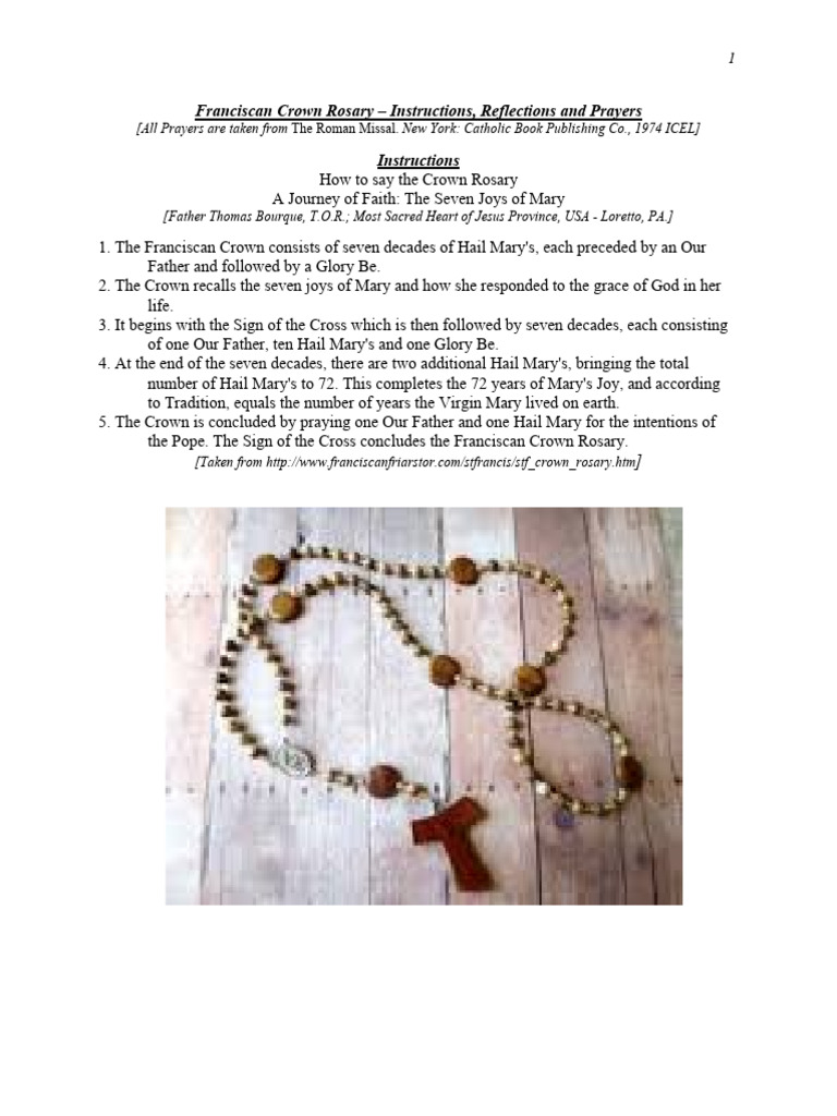 Franciscan Crown Rosary Guide | PDF | Rosary | Mary, Mother Of Jesus