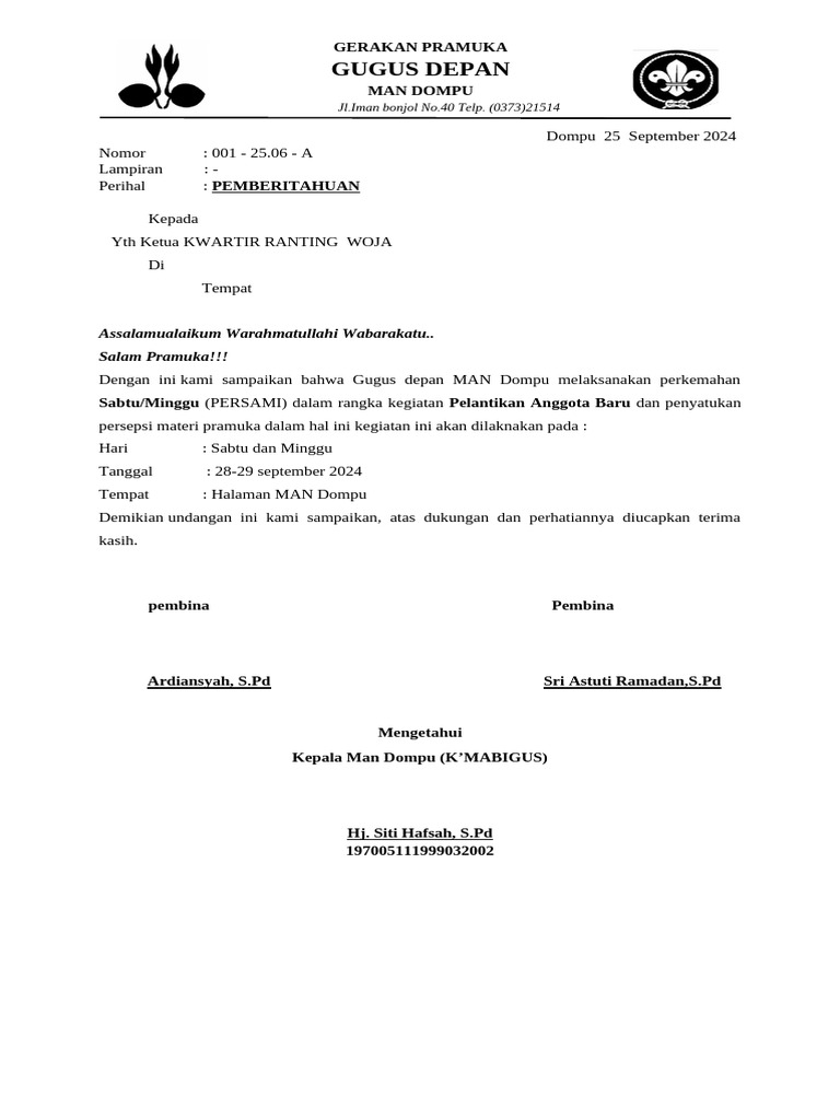 Surat Persami Baru | PDF