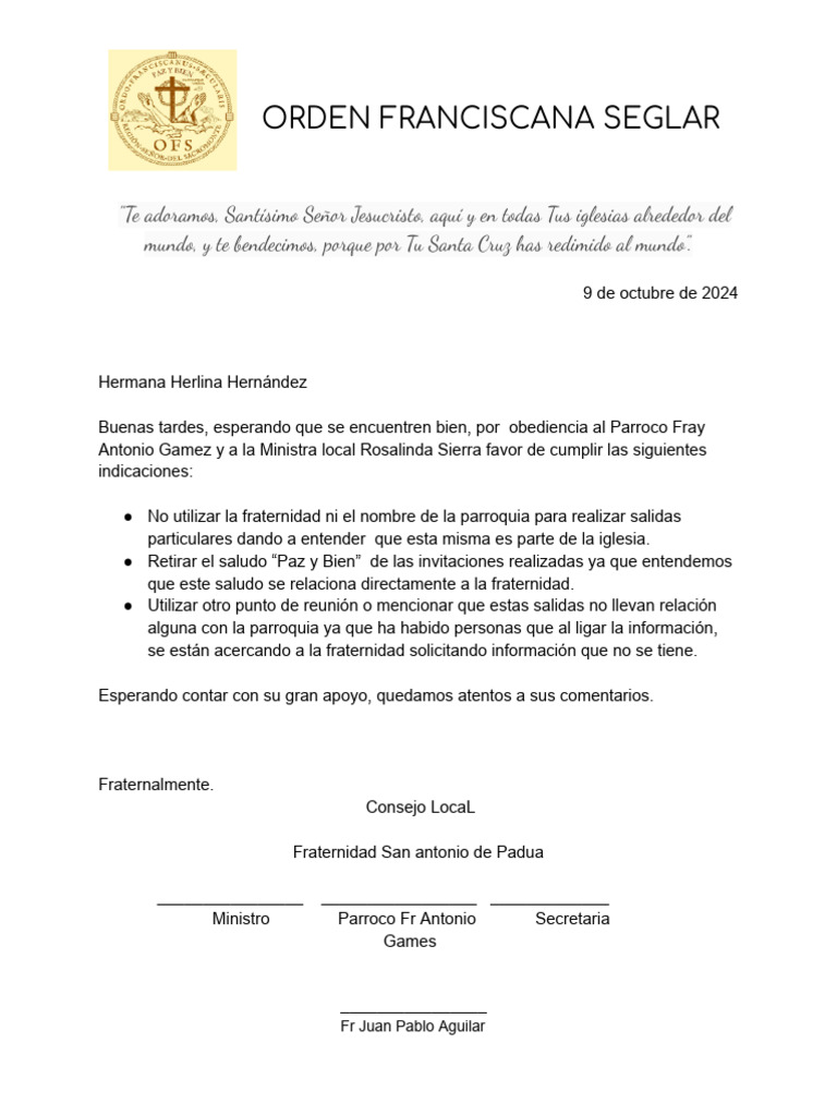 Orden Franciscana Seglar | PDF