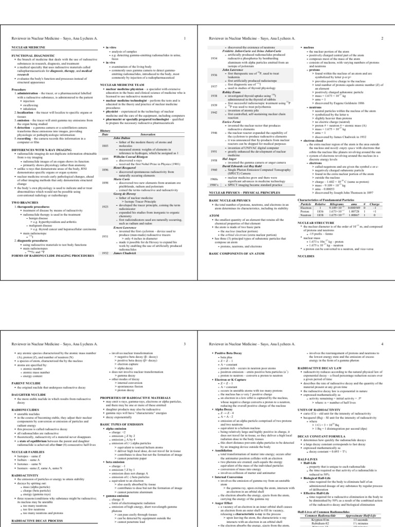 Key Properties of Nuclear Medicine Tracers | PDF | Radioactive Decay ...