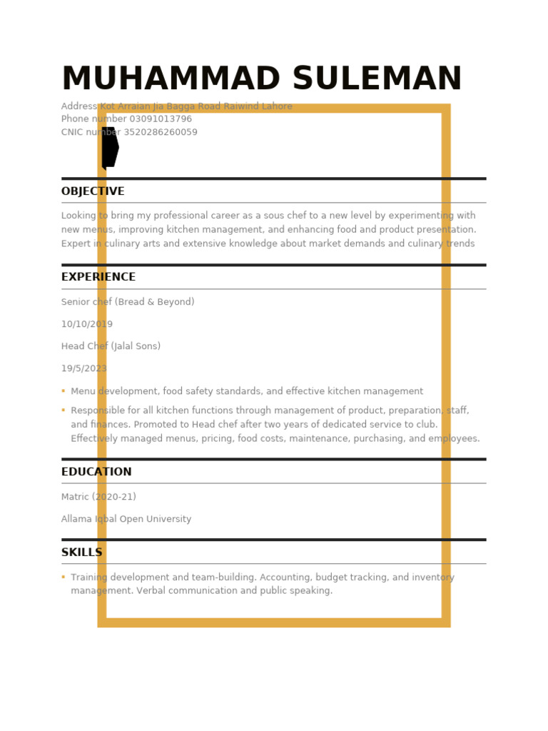 Muhammad Suleman: Objective | PDF