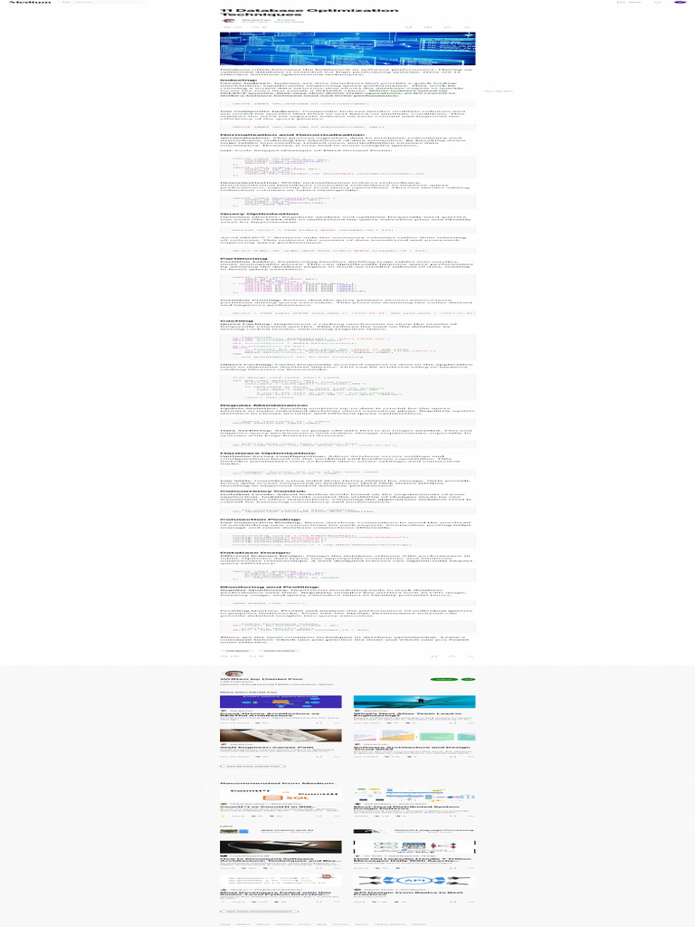 Database Optimization Techniques | PDF