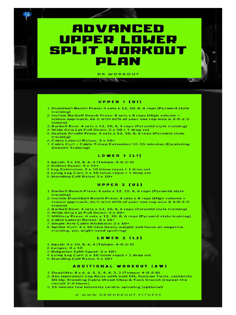 Upper Lower Split Workout Plan | PDF