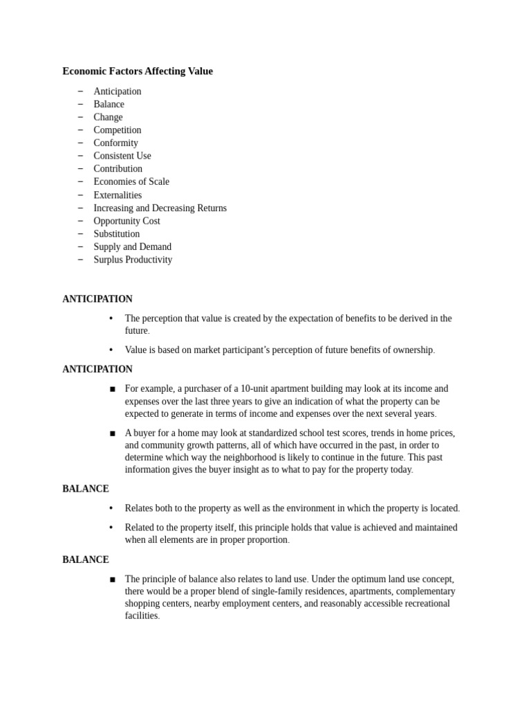 Economic Factors Affecting Value | PDF | Economic Surplus | Prices Economic Factors Affecting Value | PDF | Economic Surplus | Prices