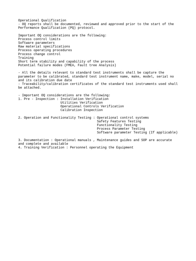Operational Qualification | PDF