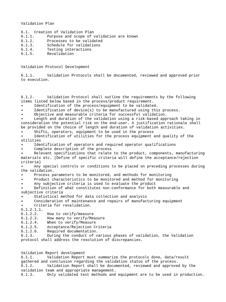Validation Plan Pdf Verification And Validation Evaluation 1021