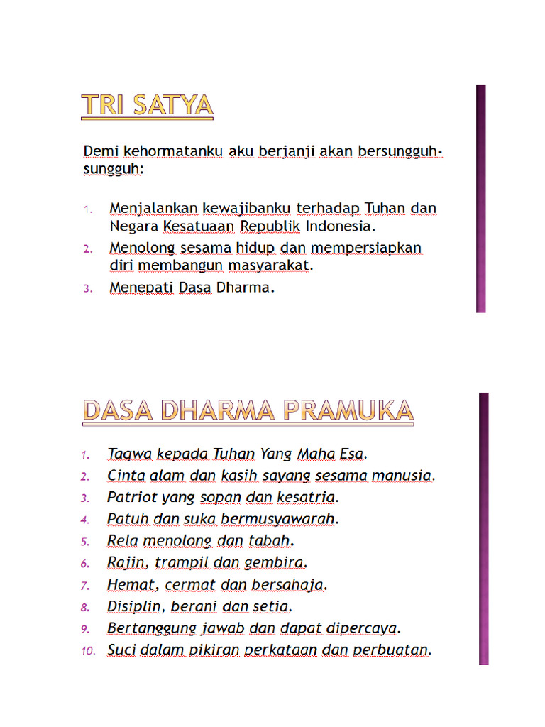 Tri Satya Dan Dharma Pramuka | PDF