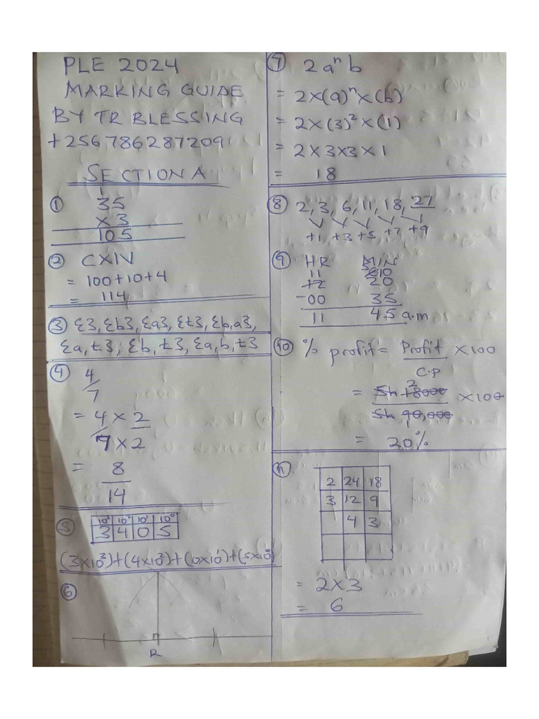 Ple 2024 MTC Marking Guide | PDF