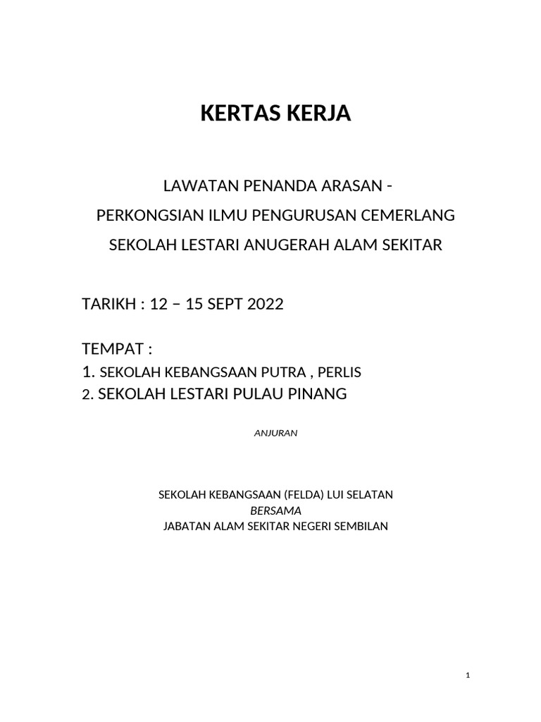 Kertas Konsep Lawatan Penanda Aras Editing Jas | PDF