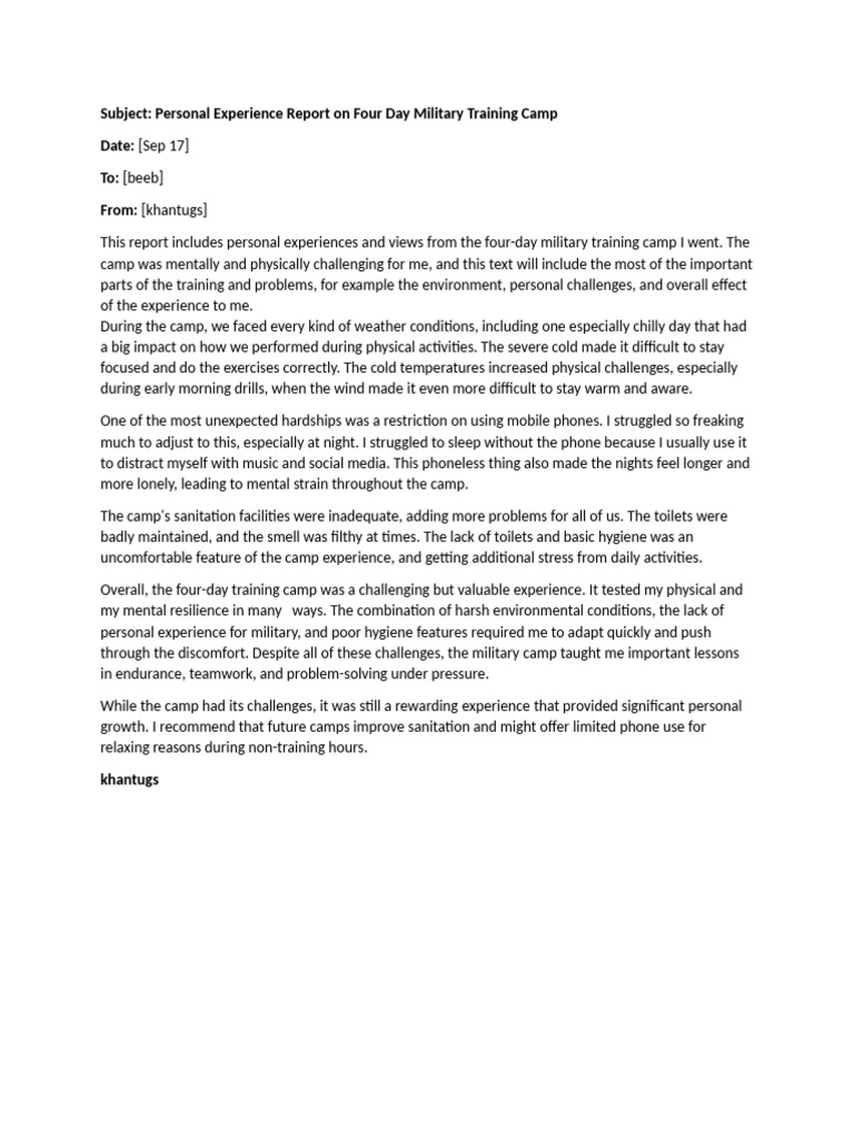 Military Weekend Official Report | PDF