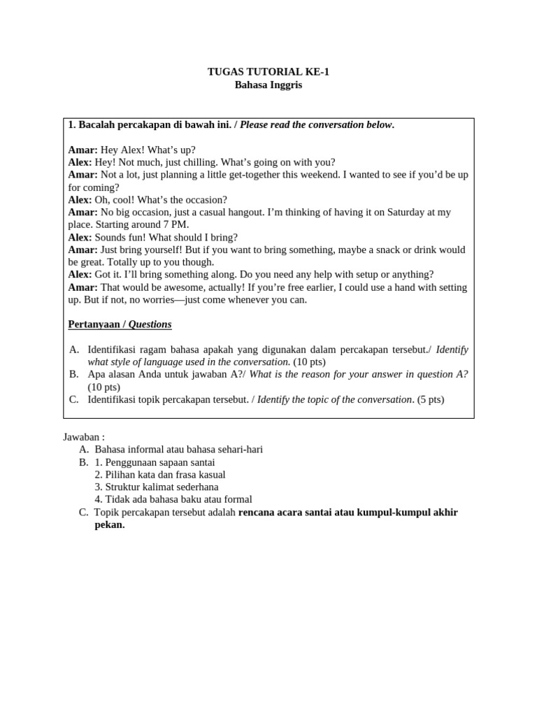 Tugas Tutorial 1 Bahasa Inggris | PDF | Computer File