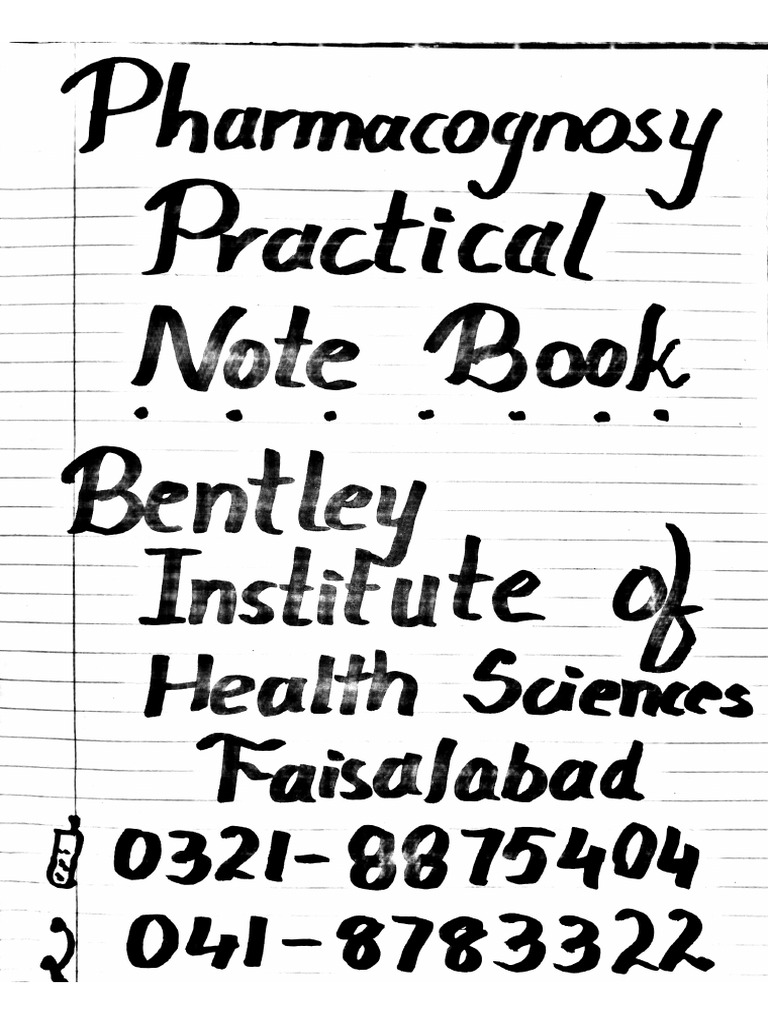 Pharmacognosy Practical | PDF