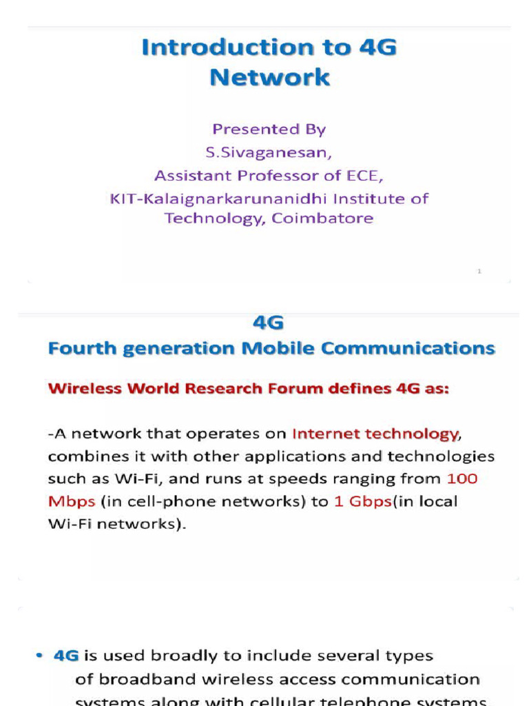 4G Monile and Wireless Networks | PDF