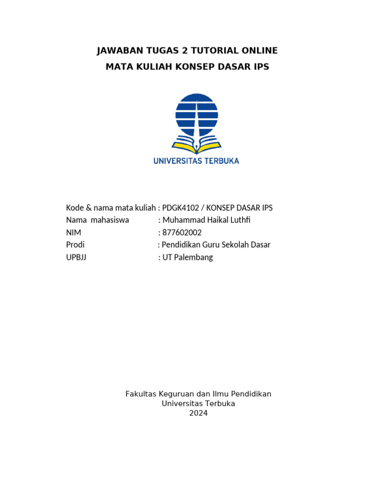 Tugas 2 Konsep Dasar Ips. Haikal | PDF