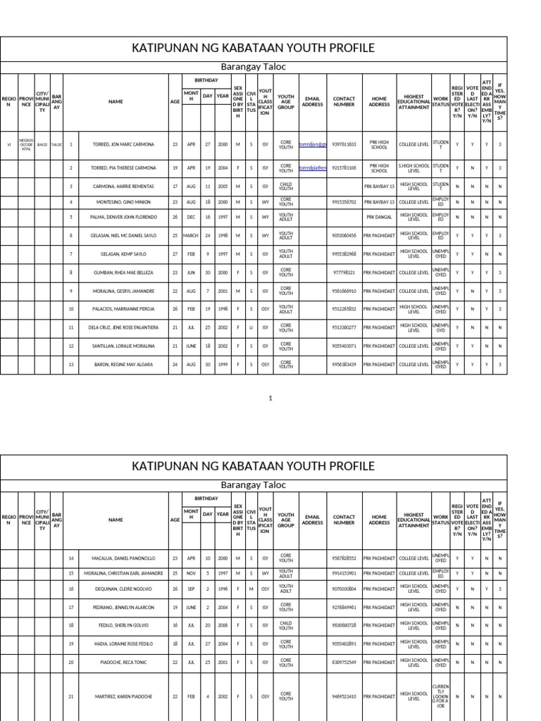 KK YOUTH PROFILE Taloc 2024 | PDF