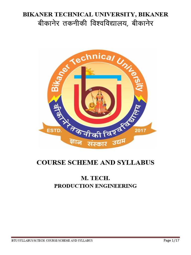 M. Tech. Production Engineering Scheme and Syllabus 2 | PDF | Welding ...