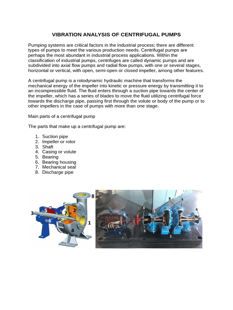 Centrifugal Pump Vibration Analysis Guide | PDF | Pump | Bearing ...