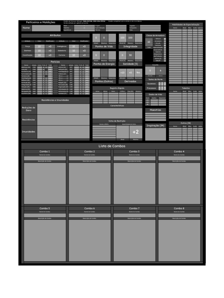Ficha de FM V1.1 Fanmade | PDF