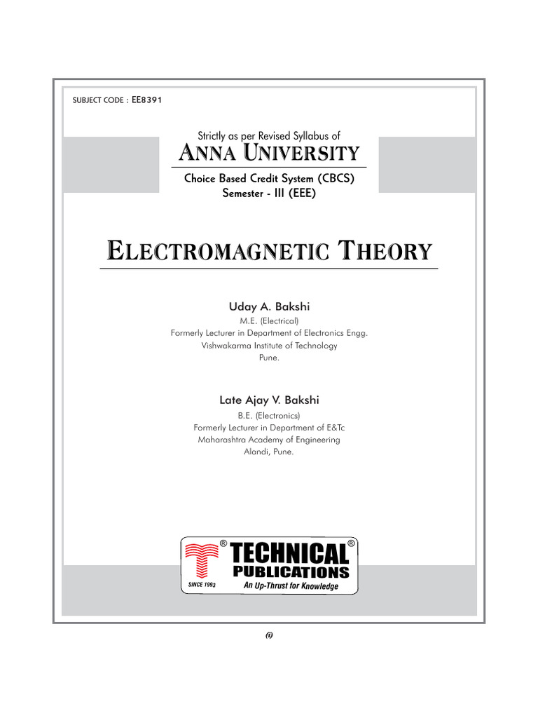 EE8391 - Electromagnetic Theory | PDF | Classical Geometry | Elementary Geometry