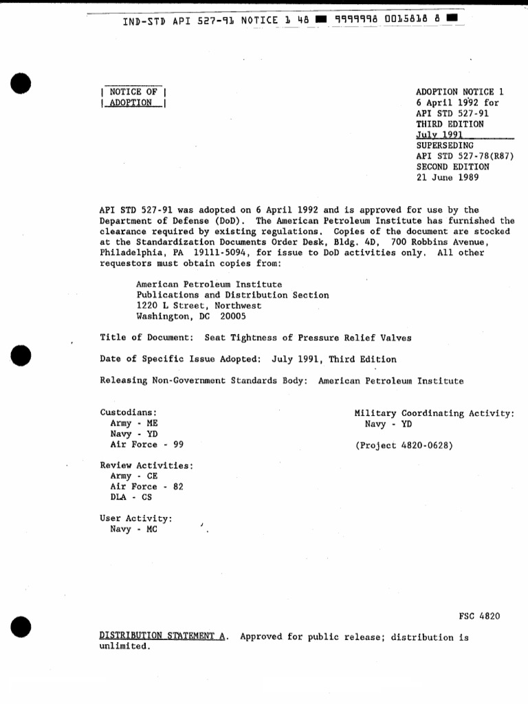 API 527 Seat-Tightness-Of-Pressure-Relief-Valvespdf - Compress | PDF ...
