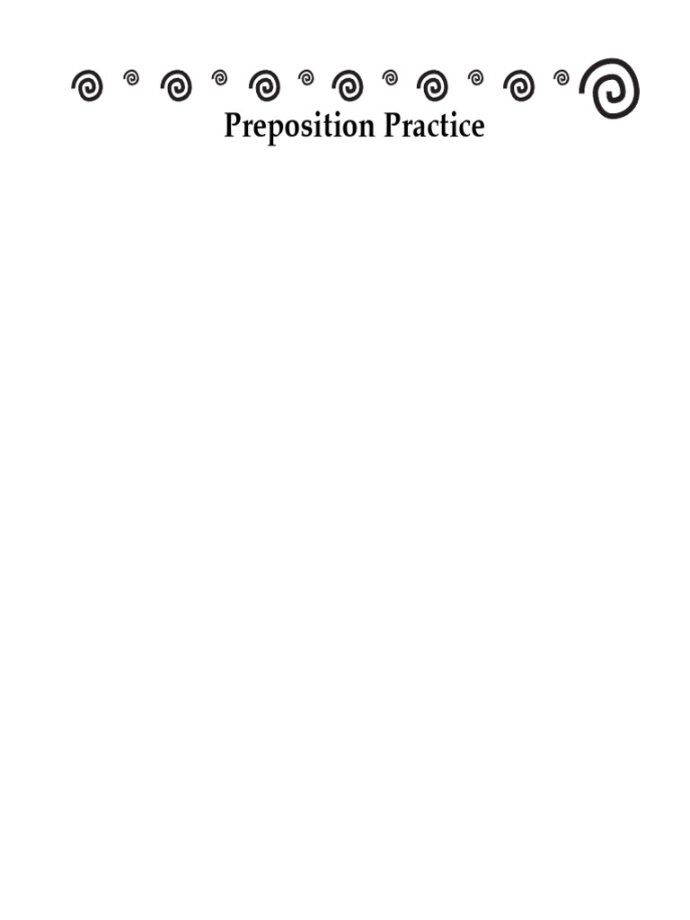 Preposition practice | PDF | Adverb | Linguistic Morphology
