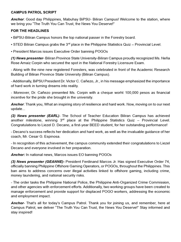 News-Casting-script | PDF