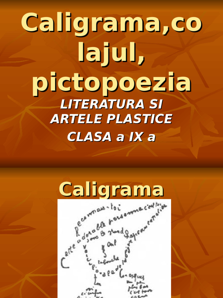 Caligrama, Colajul | PDF