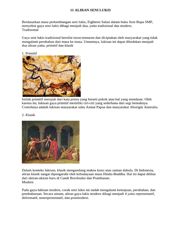 11 Aliran Seni Lukis | PDF