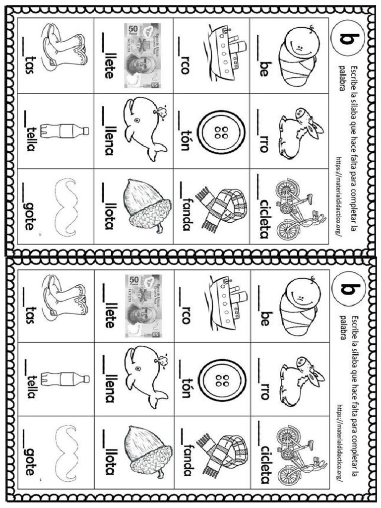 Actividad Silaba BB | PDF