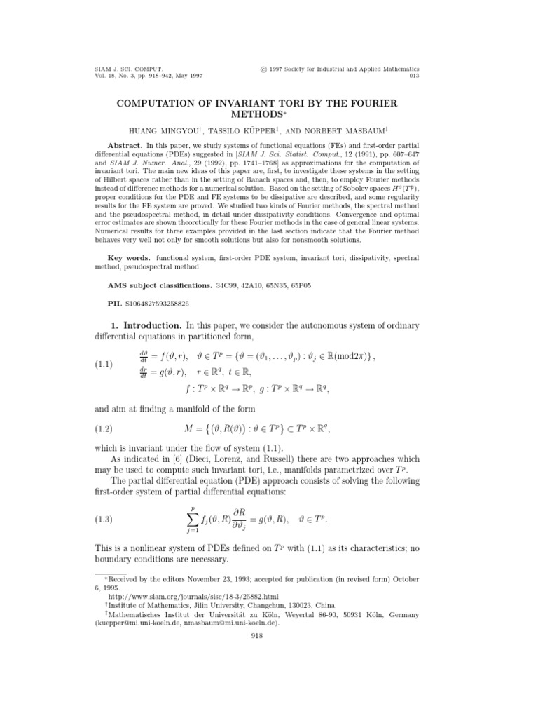 Fourier Spectral Accuracy Invtoriparam Pdf Partial Differential