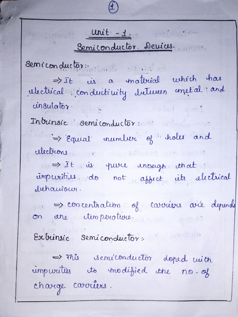 EDC. Unit 1 Semi Conducter Devices | PDF