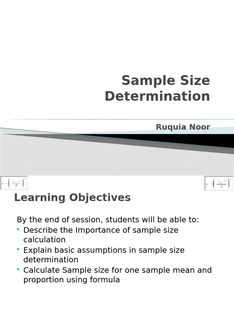 Sample Size (Lecture 6) | PDF | Sample Size Determination | Sampling (Statistics)
