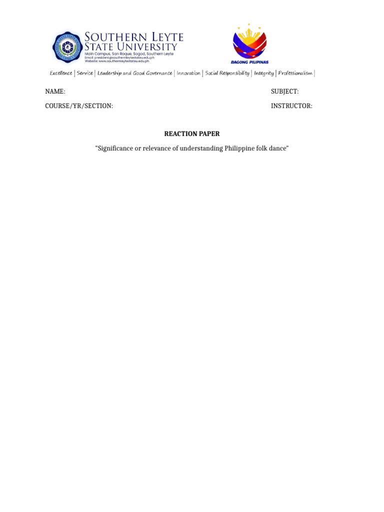 Reaction Paper Format | PDF | Language Arts & Discipline