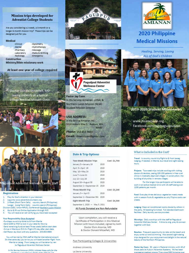 Adventist College Mission Trip Guide | PDF | Seventh Day Adventist Church
