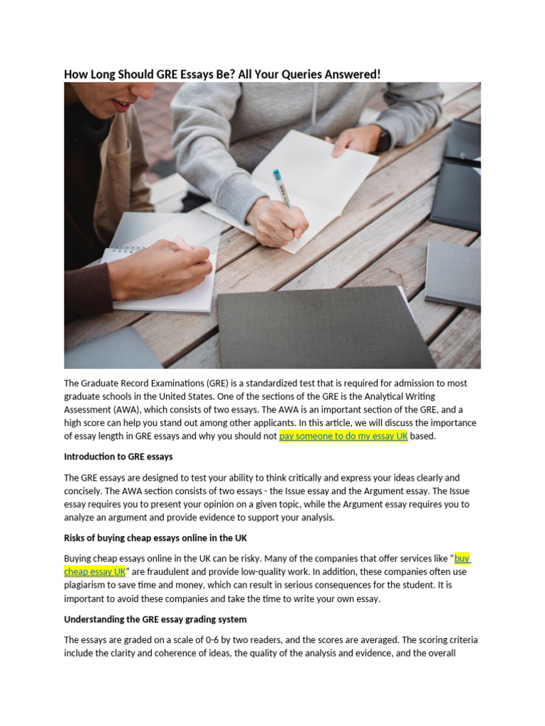Article # 03 How Long Should GRE Essays Be - Bilquees | PDF | Essays ...