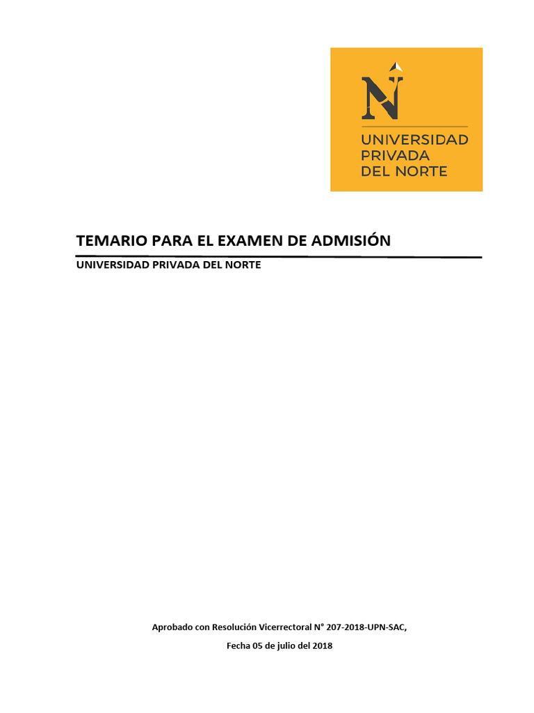 Temario Examen Admision | PDF | Crecimiento personal y profesional