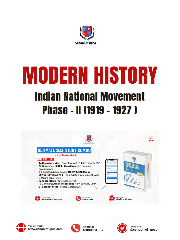 Indian National Movement Phase II (1919-1927) | PDF | Mahatma Gandhi ...