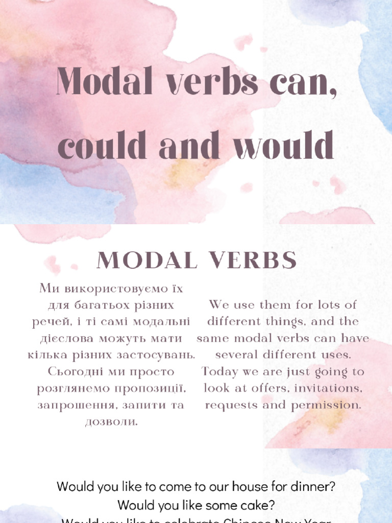 2 Modal verbs can, could and would | PDF