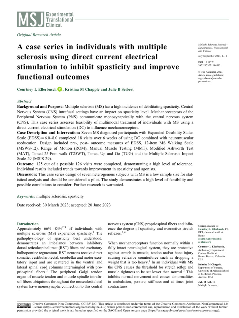 Enhancing Motor Function in Multiple Sclerosis | PDF | Multiple Sclerosis | Diseases And Disorders