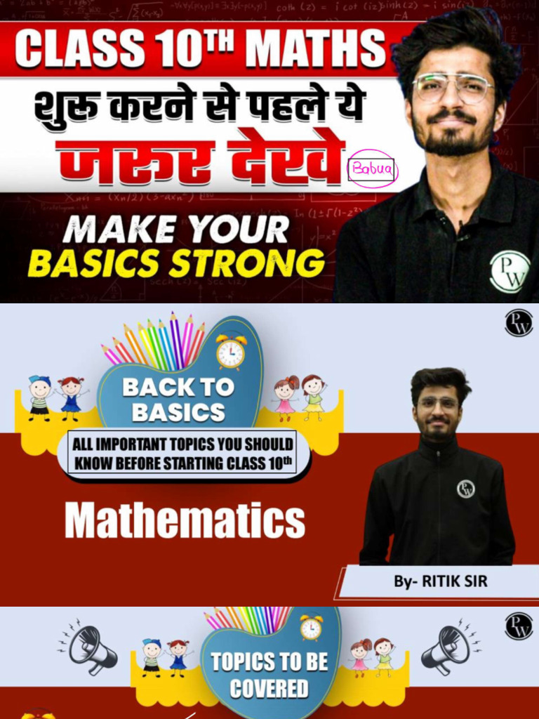 Back To Basics - Maths 01 - Class Notes - (Udaan 2024) | PDF