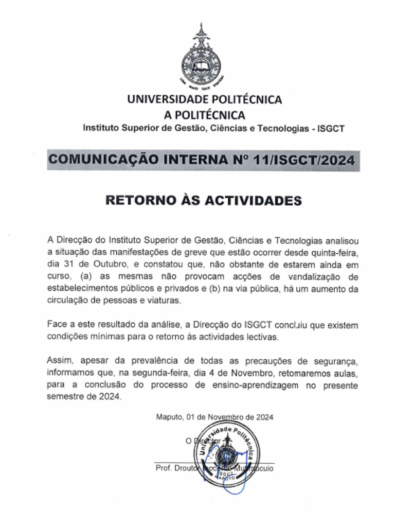 Comunicação Interna nº11-ISGCT | PDF