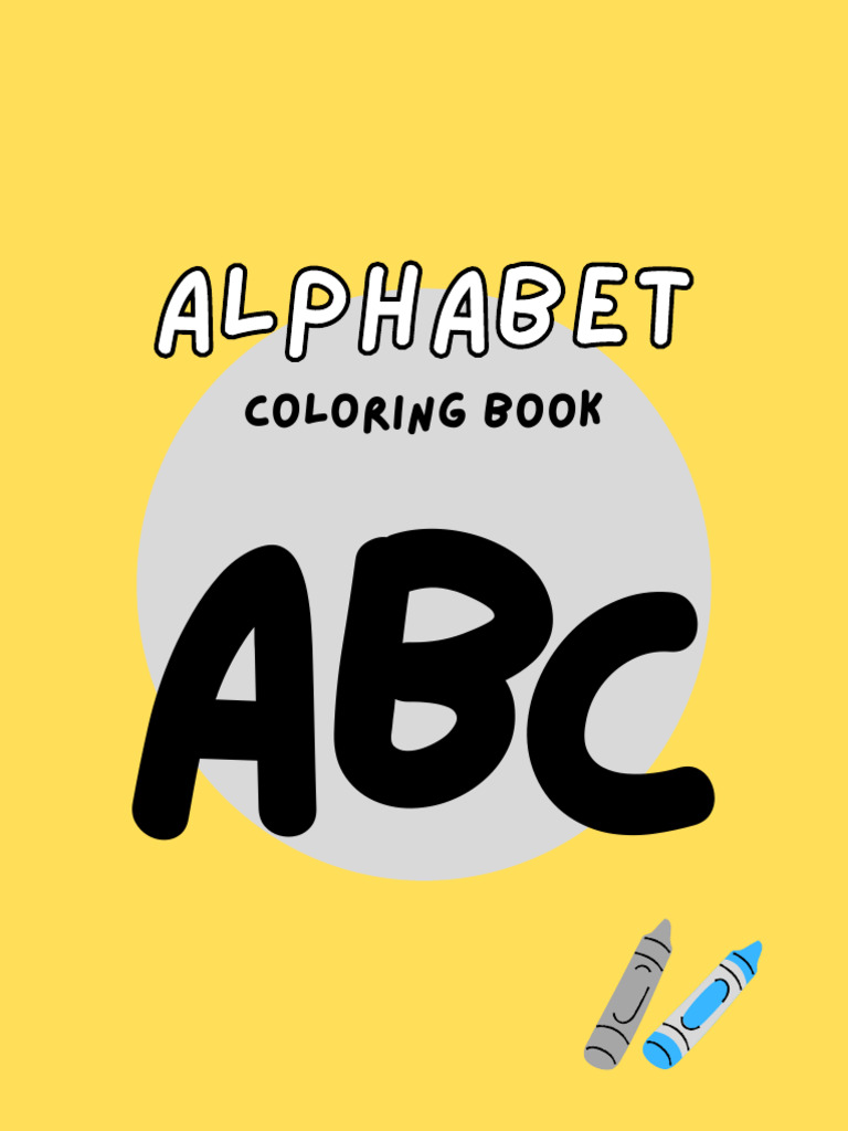 White Minimalist Alphabet Coloring Book Worksheet | PDF