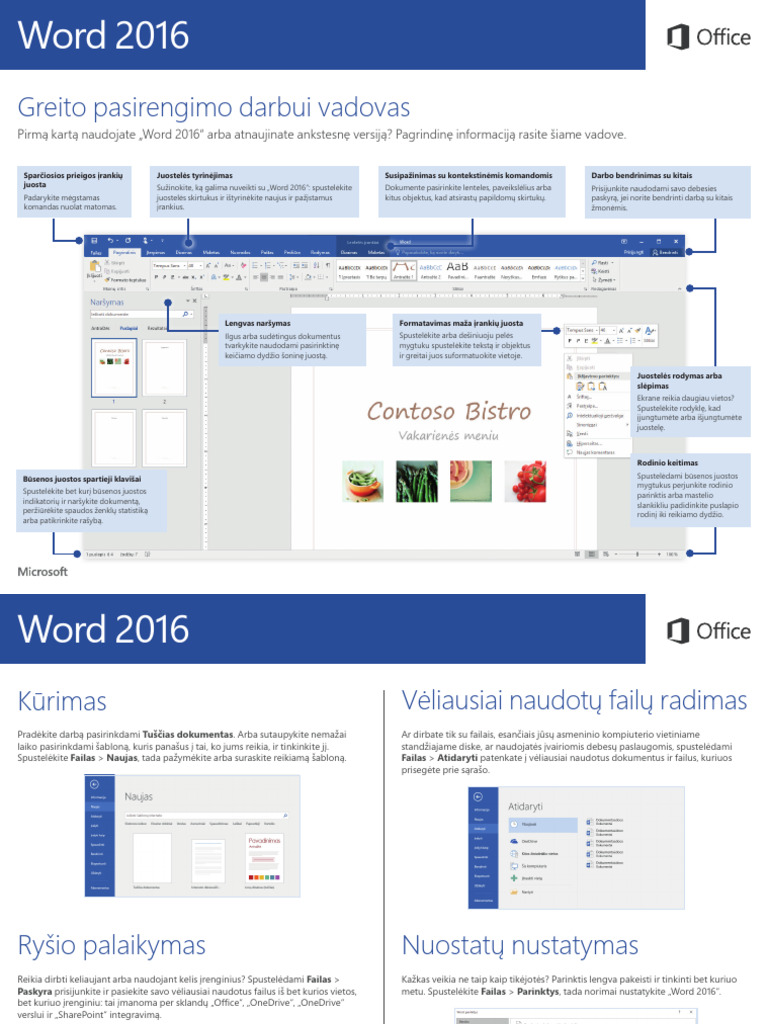 Word 2016 Win Quick Start Guide | PDF
